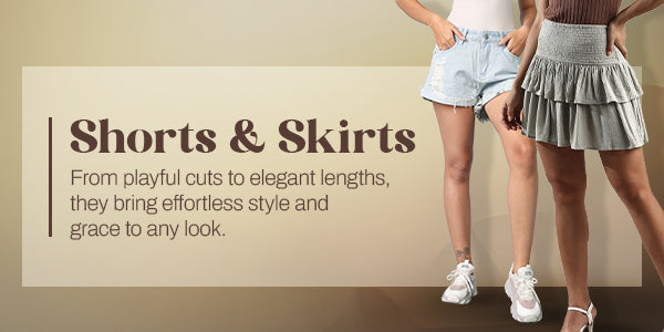 Buy Women Shorts & Skirts Online at FYVA