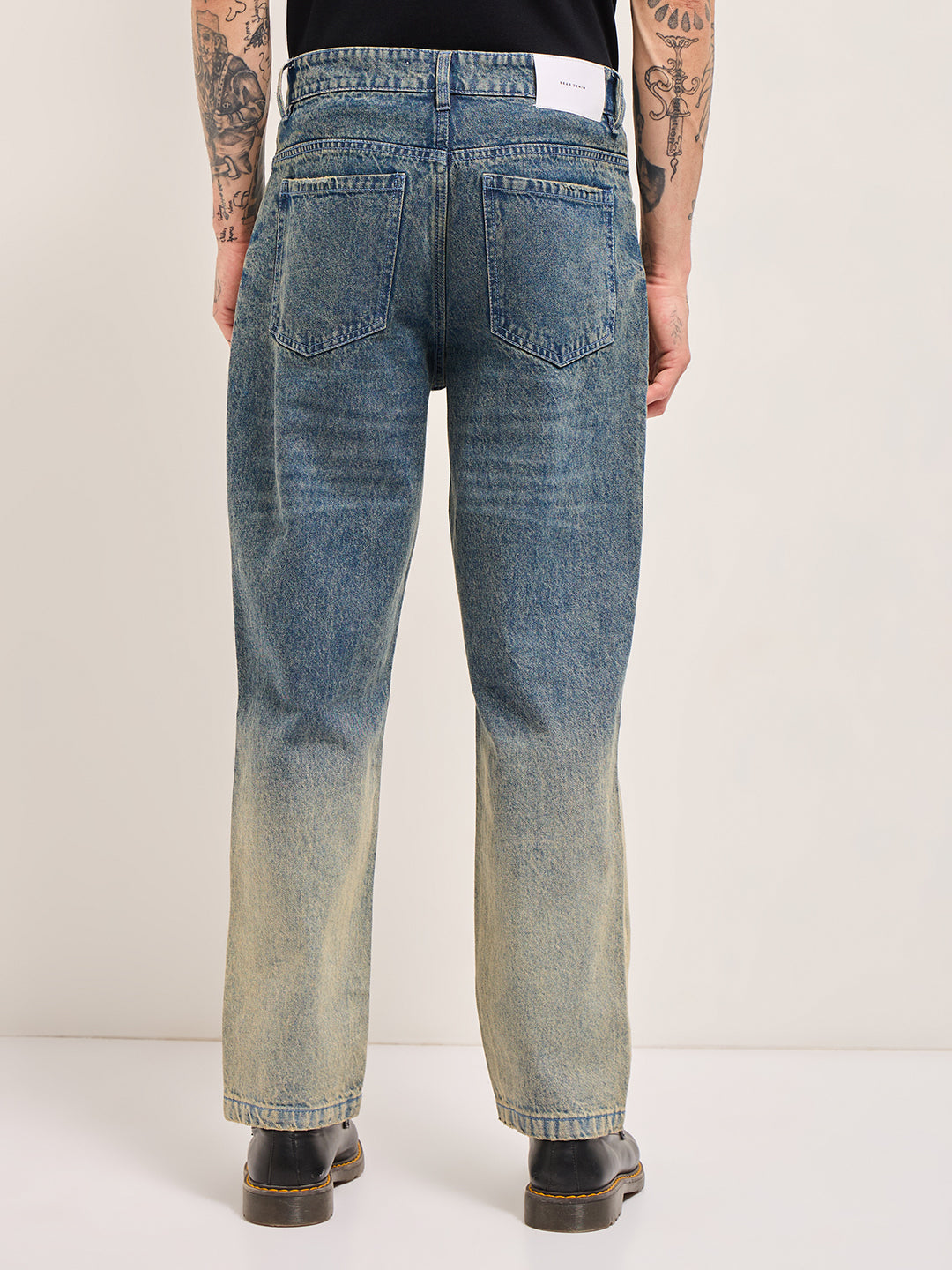 Men Mid Blue Mid-Rise Straight Fit Jeans – FYVA