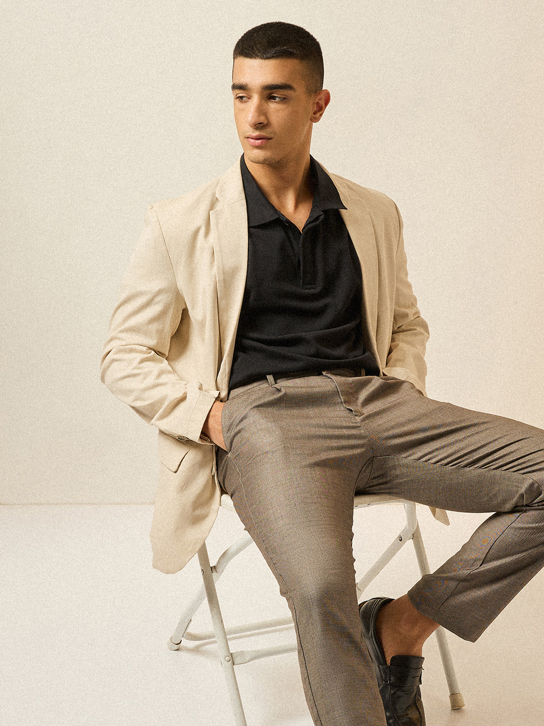 Men Brown Solid Regular Fit Formal Trouser – FYVA
